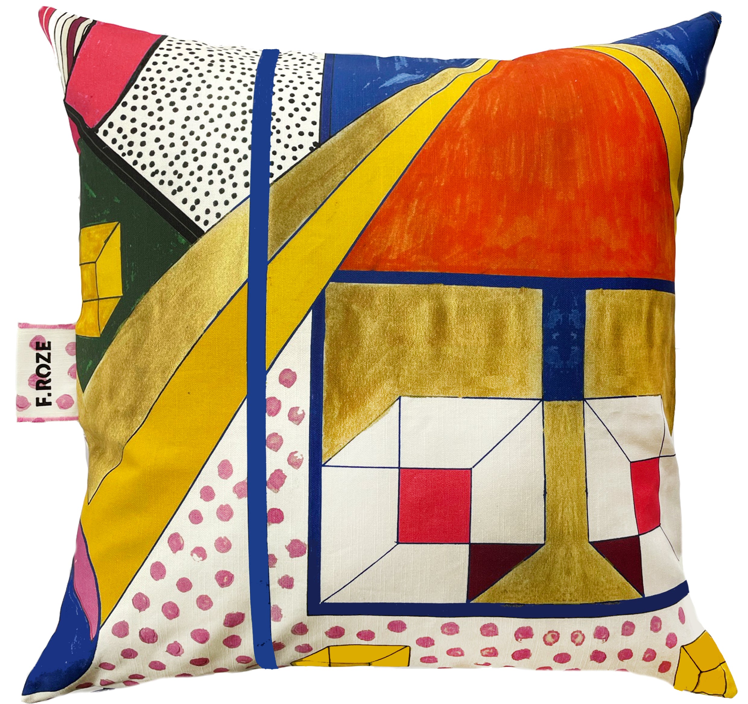 Abstract Funky Modern Art Sixties Cube Cushion – F.ROZE
